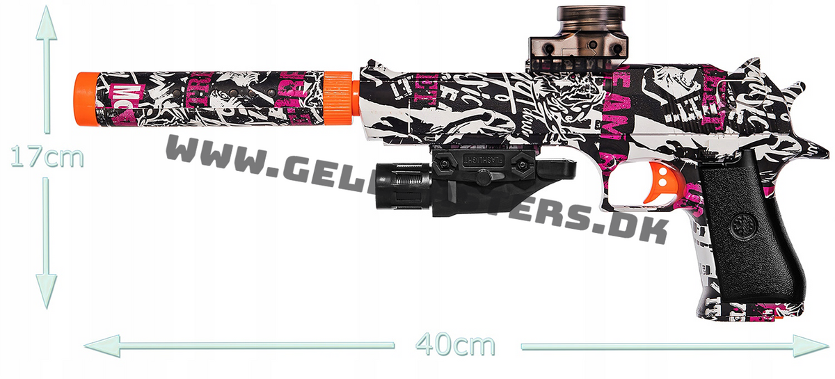 Gel Blaster Desert Eagle - Pink Devil Edition, stilfuld Gel Blaster